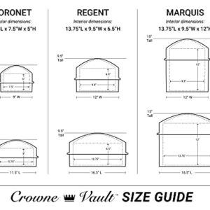 Crowne Vault Companion Burial Urn Vault | Outer Container to Hold Two Urns for Cremation Ashes for Ground Burial | Made in The USA (Marquis, Granite Grey)