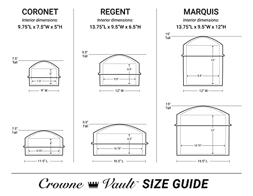 Crowne Vault Companion Burial Urn Vault | Outer Container to Hold Two Urns for Cremation Ashes for Ground Burial | Made in The USA (Marquis, Granite Grey)