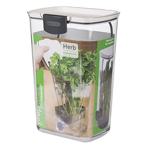 Progressive International Plastic ProKeeper Herb Keeper, 1 Piece, White (2 Pack)