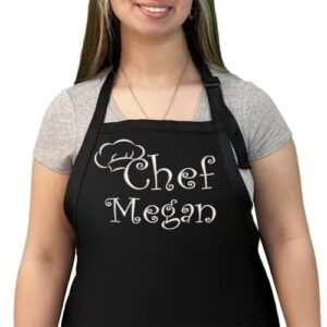 personalized apron embroidered chef any name design add a name, premium quality apron with embroidery, great gift personalized apron