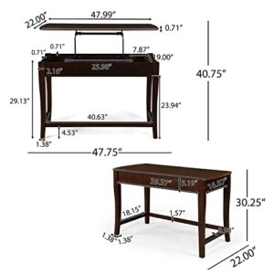 Christopher Knight Home Janice Transitional Lift-Top Standing Desk, Dark Walnut