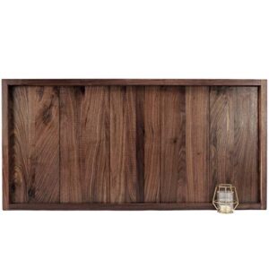 magigo 40 x 20 inches extra large extra long rectangle black walnut wood ottoman tray, serve tea, coffee classic wooden decorative walnut serving tray