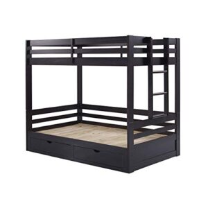 Jasper Twin to King Extending Day Bed with Bunk Bed and Storage Drawers, Espresso