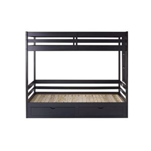 Jasper Twin to King Extending Day Bed with Bunk Bed and Storage Drawers, Espresso