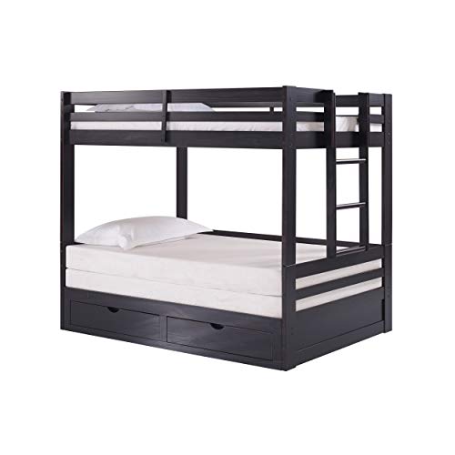 Jasper Twin to King Extending Day Bed with Bunk Bed and Storage Drawers, Espresso