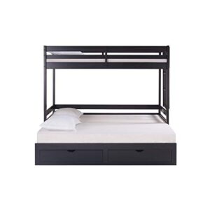 Jasper Twin to King Extending Day Bed with Bunk Bed and Storage Drawers, Espresso