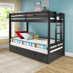 Jasper Twin to King Extending Day Bed with Bunk Bed and Storage Drawers, Espresso