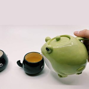 SAN3293 Cute Tableware Teapot & Tea Cup Set, Frog Parent-Child, 20.3 fl oz (600 ml), 5.1 fl oz (140 ml)