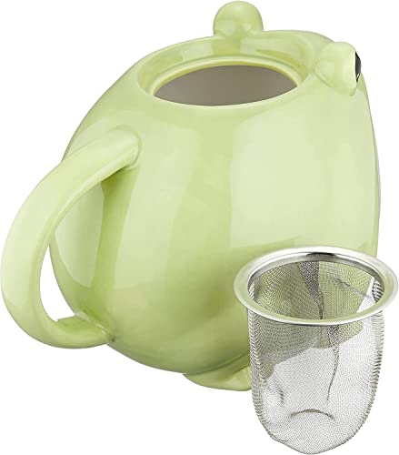 SAN3293 Cute Tableware Teapot & Tea Cup Set, Frog Parent-Child, 20.3 fl oz (600 ml), 5.1 fl oz (140 ml)