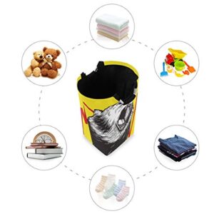 AJINGA Kids Cute Laundry Hamper with Handles-Collapsible Fabric Laundry Bakset Dirty Clothes Hamper for Girl Boy,Angry Bear Yellow