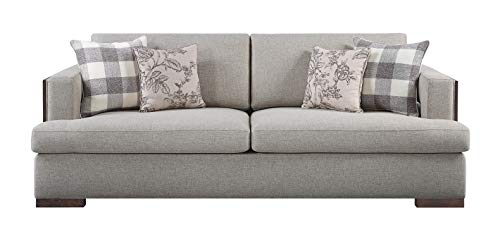 Acme Furniture Niamey Sofas, Fabric and Cherry