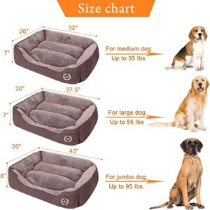 CLOUDZONE Dog Beds for Large Dogs, Large Dog Bed Machine Washable Rectangle Breathable Soft Padding with Nonskid Bottom Pet Bed for Medium and Large Dogs or Multiple-XL