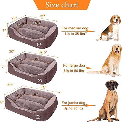 CLOUDZONE Dog Beds for Large Dogs, Large Dog Bed Machine Washable Rectangle Breathable Soft Padding with Nonskid Bottom Pet Bed for Medium and Large Dogs or Multiple-XL