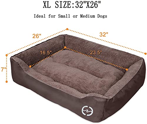 CLOUDZONE Dog Beds for Large Dogs, Large Dog Bed Machine Washable Rectangle Breathable Soft Padding with Nonskid Bottom Pet Bed for Medium and Large Dogs or Multiple-XL