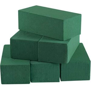 toopify 6 pcs floral foam, wet and dry floral foam blocks flower arrangement kit for fresh or silk artificial flowers (green, 9" l x 3.1" w x 4.3" h)