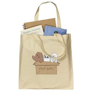 We Bare Bears Baby Bears Grocery Travel Reusable Tote Bag