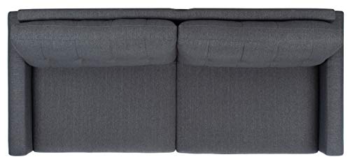 Safavieh Couture Home Gneiss Mid-Century Modern Slate Grey and Dark Brown Tufted Sofa