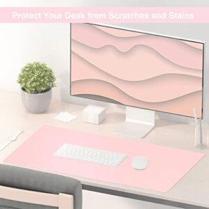 TOWWI Dual Sided Desk Pad, 24" x 14" Large Desk Mat, Waterproof Desk Blotter Protector Mouse Pad, Leather Desk Pad Large for Keyboard and Mouse (Blue/Pink)