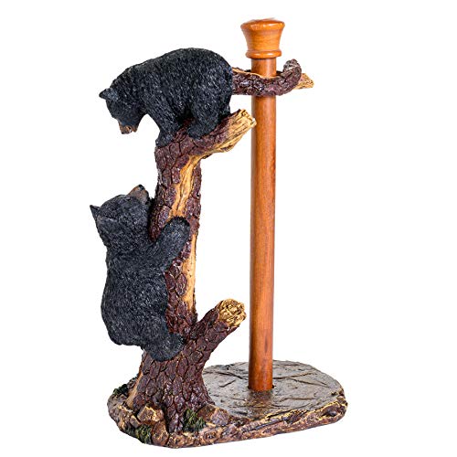 Paper Towel Holder for Kitchen Counter - Black Bear Decor for Home Counter Top Paper Towel Holder - Bear Decoration Table Paper Towel Holder - Country Cabin Decor Gifts