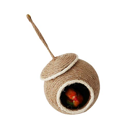 POPETPOP Hamster Toys Bird Toys Handing Bird Nest House - Weaving Rope Natural Shell Bird House, Lovebirds Breeding Nesting Box for Small Animal, Bird Cage Toy Hamster Toys Bird Toys