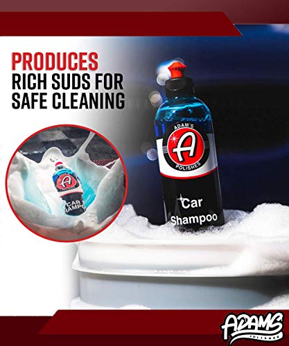 Adam’s Car Wash Kit Complete With Bucket & Grit Guard - Auto Detailing & Car Cleaning Kit | pH Best Car Wash Soap For Snow Foam Cannon, Foam Gun, Car Soap Wash For Pressure Washer