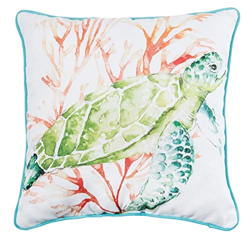 C&F 861443125B Colorful Turtle Throw Pillow 17 Inches Square Finished Size