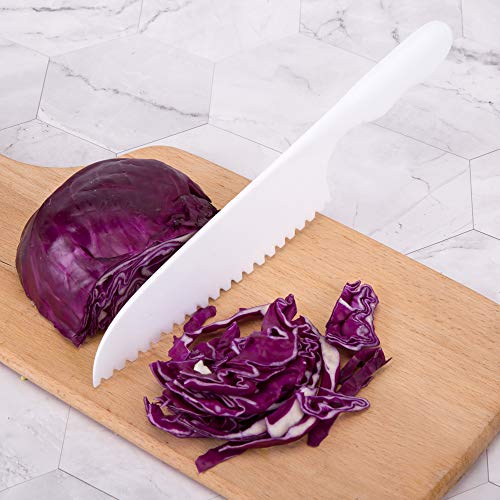 Kid Plastic Kitchen Knife, Nylon Knife Children Safety Cooking Chef Knife Cutting Fruit Vegetable Sandwich and Cake