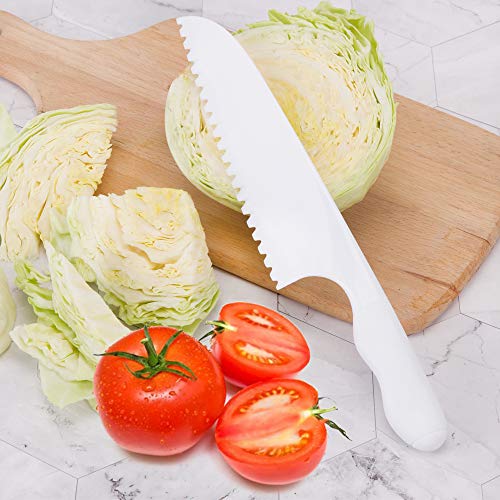 Kid Plastic Kitchen Knife, Nylon Knife Children Safety Cooking Chef Knife Cutting Fruit Vegetable Sandwich and Cake