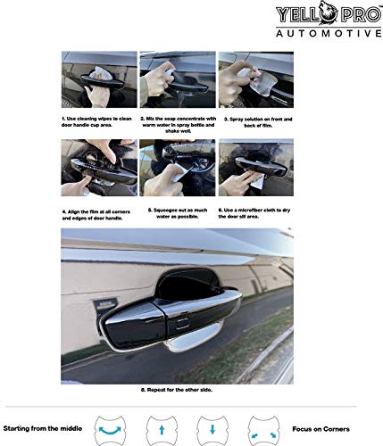 YelloPro Custom Fit Door Handle Cup 3M Scotchgard Anti Scratch Clear Bra Paint Protector Film Cover Self Healing PPF Guard Kit for 2014 2015 2016 2017 2018 2019 2020 2021 2022 2023 Lexus GX SUV