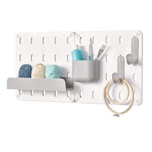 idesign cade bpa-free plastic modular hanging pegboard organizer grid, 26" x 13" x 0.5", matte white