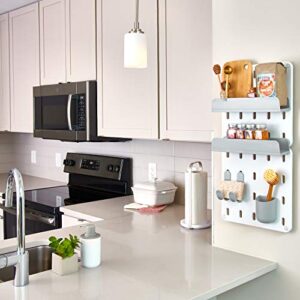 iDesign Cade BPA-Free Plastic Modular Hanging Pegboard Organizer Grid, 26" x 13" x 0.5", Matte White