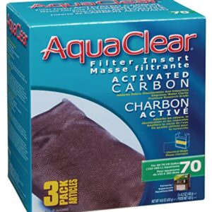 AquaClear 70 Filter Media for Aquariums up to 70 Gallons, 3-Pack Activated Carbon Inserts and 3-Pack Foam Inserts, Replacement Filter Media