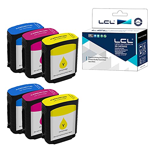 LCL Compatible Professional Version Ink Cartridge Replacement for HP 82 C4911A C4912A C4913A 510 (2Cyan 2Yellow 2Magenta 6-Pack)