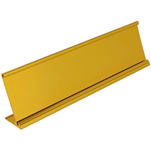 2" x 8" Aluminum Name Plate Holder for Desk - Set of 5 - Office Business Door Sign Holder - Gold