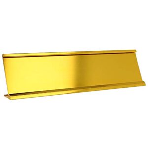 2" x 8" Aluminum Name Plate Holder for Desk - Set of 5 - Office Business Door Sign Holder - Gold