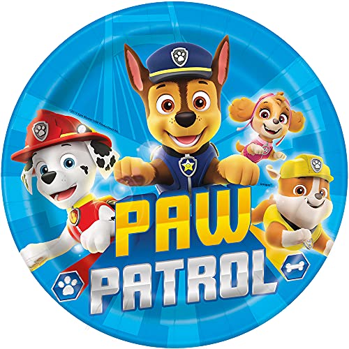 Unique Round Paper Dinner Plates - 9", Paw Patrol, 8 Pcs