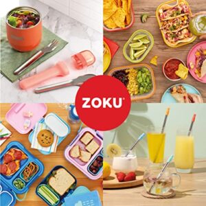 ZOKU - Mini Bento Box for Kids, Stackable, Lightweight, Leakproof, for Children, Kid Friendly Latch, Easy to Clean (Bento Jr) (Blue)