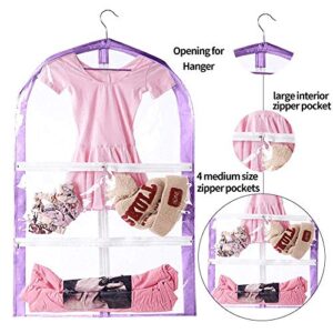 Clear Kids Garment Bags,3 Packs Garment Bag For Dance Costumes With Pockets,Foldable Garment Bags For Hanging Clothes Travel Storage,Dance Garment Bags For Dancers.35" Garment Dance Competition Bag