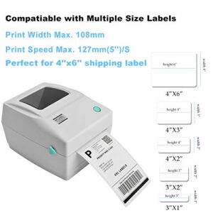 MFLABEL Label Printer 4x6 Thermal Printer, Commercial Direct Thermal High Speed USB Port Label Maker, Etsy, Ebay, Amazon Barcode Express Label Printing Machine, White