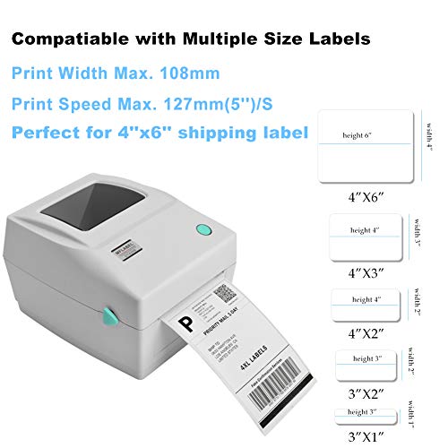 MFLABEL Label Printer 4x6 Thermal Printer, Commercial Direct Thermal High Speed USB Port Label Maker, Etsy, Ebay, Amazon Barcode Express Label Printing Machine, White