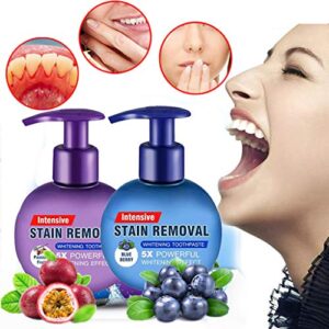 Baking Soda Toothpaste Teeth Whitening Toothpaste Natural Fluoride-Free Intensive Stain Removal Whitening Toothpaste Strong Power Cleaning Fight Bleeding Gums Press Toothpaste(Passion Fruit)