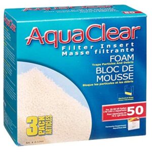 AquaClear 50-Gallon Foam Inserts, 3-Pack Activated Carbon Insert, 50-Gallon Aquariums, 3-Pack