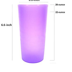 Unbreakable 26-ounce Plastic Tumbler Drinking Glasses, Set of 12 Multicolor, Bright Color- Dishwasher safe, BPA Free