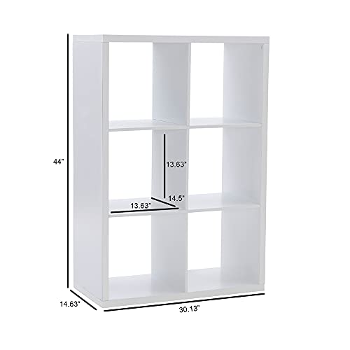 Linon Home Decor Linon Dawes 6 Cabinet White Cubby Storage