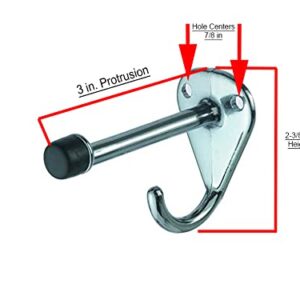 Harris Hardware TP4000-B3 Coat Hook and Bumper Zamac Die Cast