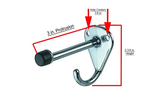 Harris Hardware TP4000-B3 Coat Hook and Bumper Zamac Die Cast