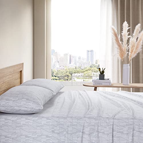 City Scene - Queen Sheets, Cotton Percale Bedding, Crisp & Cooling Home Decor (Tally, Queen)