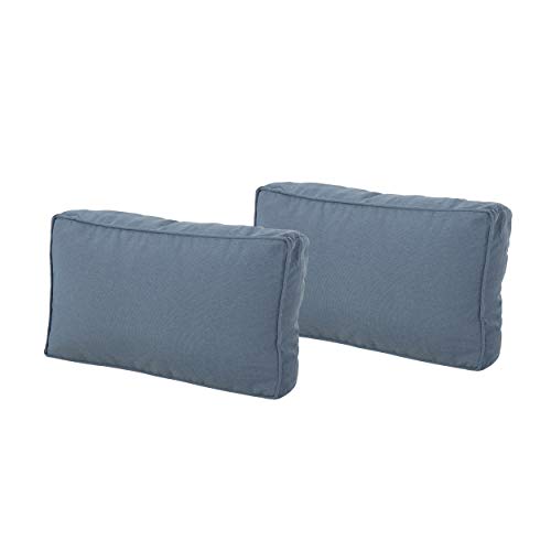 Christopher Knight Home Yvonne Rectanglular Water Resistant 12"x20" Lumbar Pillows (Set of 2), Blue