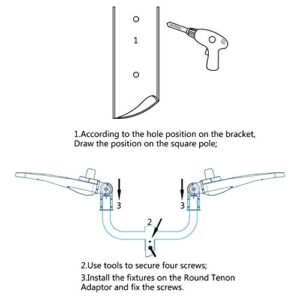 NEW SOONLED Bullhorn Bracket for 2 Lights In 2 3/8 Inch Slip Fitter For LED Street Light And Parking Lot Light