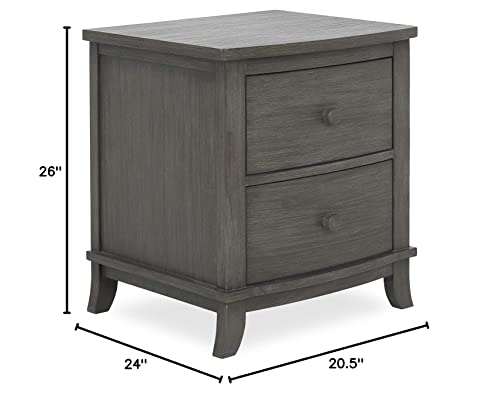 Evolur Signature Amsterdam Night Stand in Smokey Brushed Grey